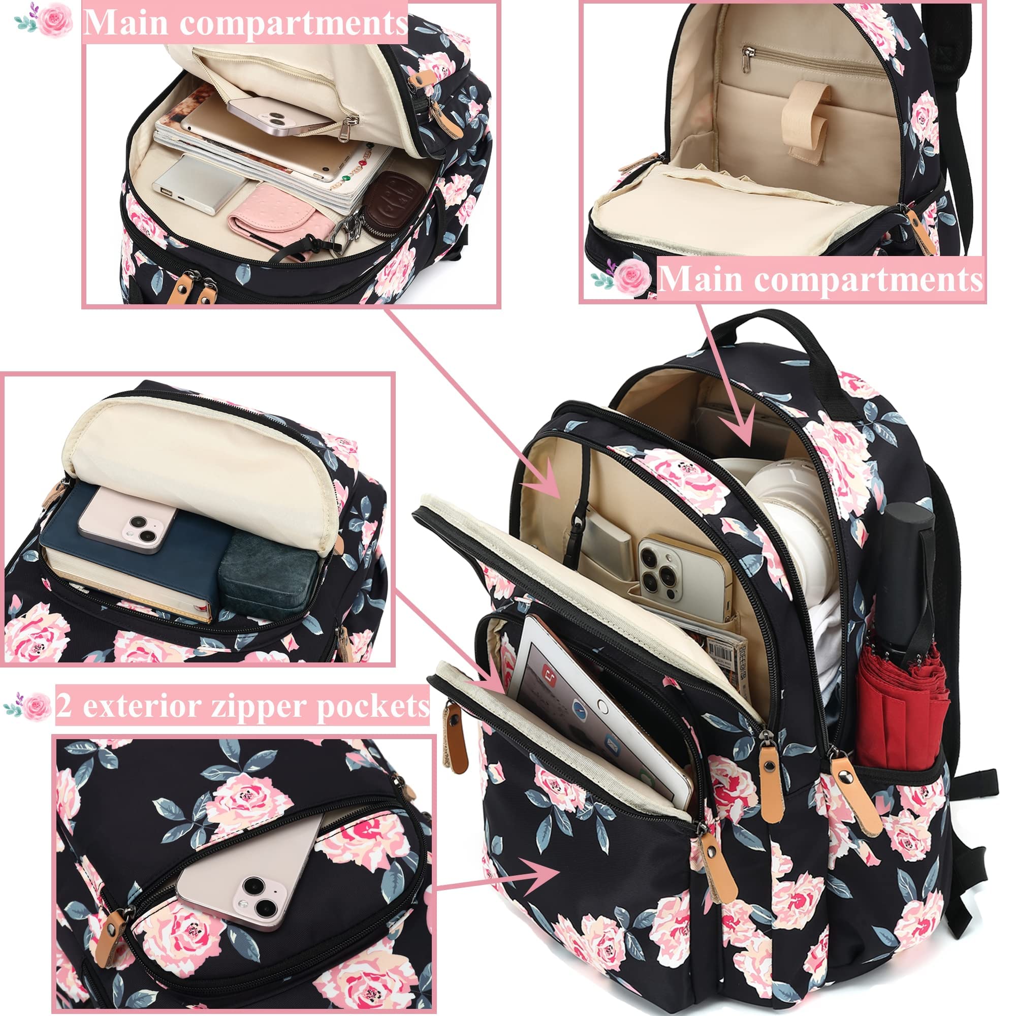 Leaper Water-resistant Cute Swan Laptop Backpack Travel Bag College Backpack Laptop Bag Satchel Water Blue