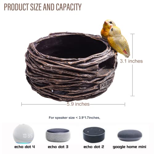 POLÈNE Bird House Statue,Echo Dot Holder Stand,Smart Speaker Stand for Echo Dot 3rd Generation Echo Dot Kids,Bird House Figurines Home Decor.