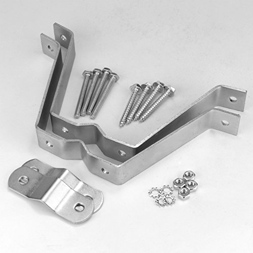 Skywalker 4” Heavy-Duty Wall Mount Pair for TV Antenna Mast with (2) Brackets & Lag Bolts