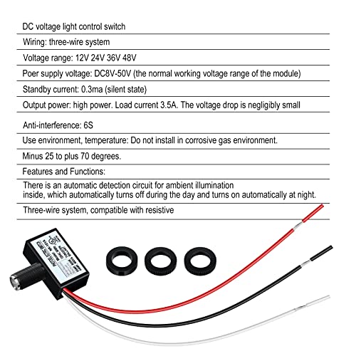 4 Pack 120V AC Photoelectric Switch Light Control Sensor Button Switch with Automatic Illumination Detection Circuit,Dusk to Dawn Senso
