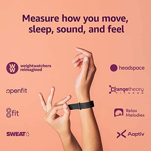 Amazon Halo Band - Medium β Measure how you move, sleep, and sound β Designed with privacy in mind - Black + Onyx