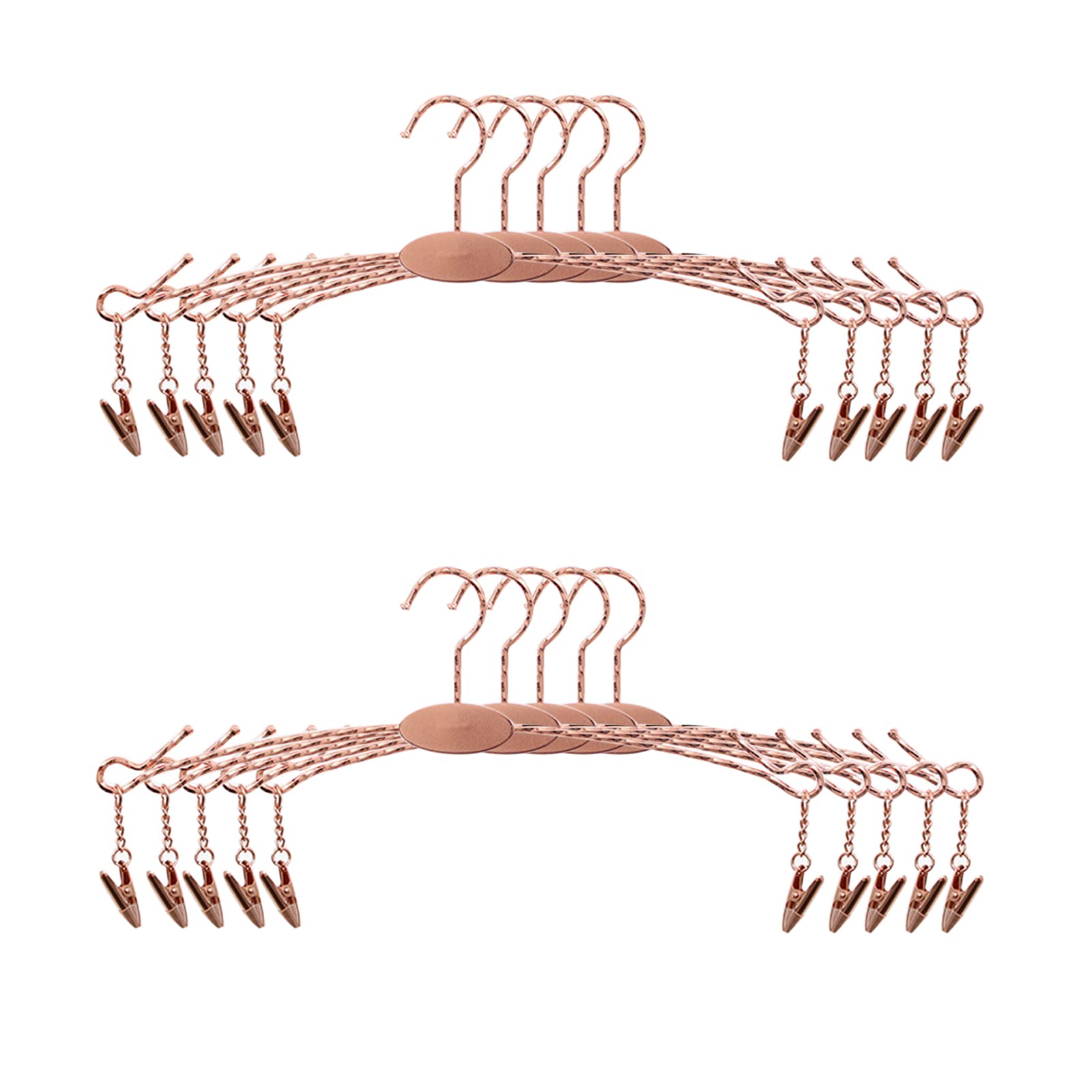 SUNTRADE Metal Underwear Bra Rack, Durable Pants Clothes Hangers with Clips,for Lingerie Shop Display, 10pcs (Rose Gold-A2)