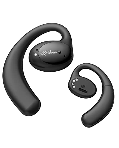 VIDONN Open Ear Headphones Wireless Bluetooth 5.2 OpenBuds T2 Sport Open Earbuds Non Bone Conduction with Earhook and Charging Case for Sports Running Headphones Exercise Around Ea (Black)