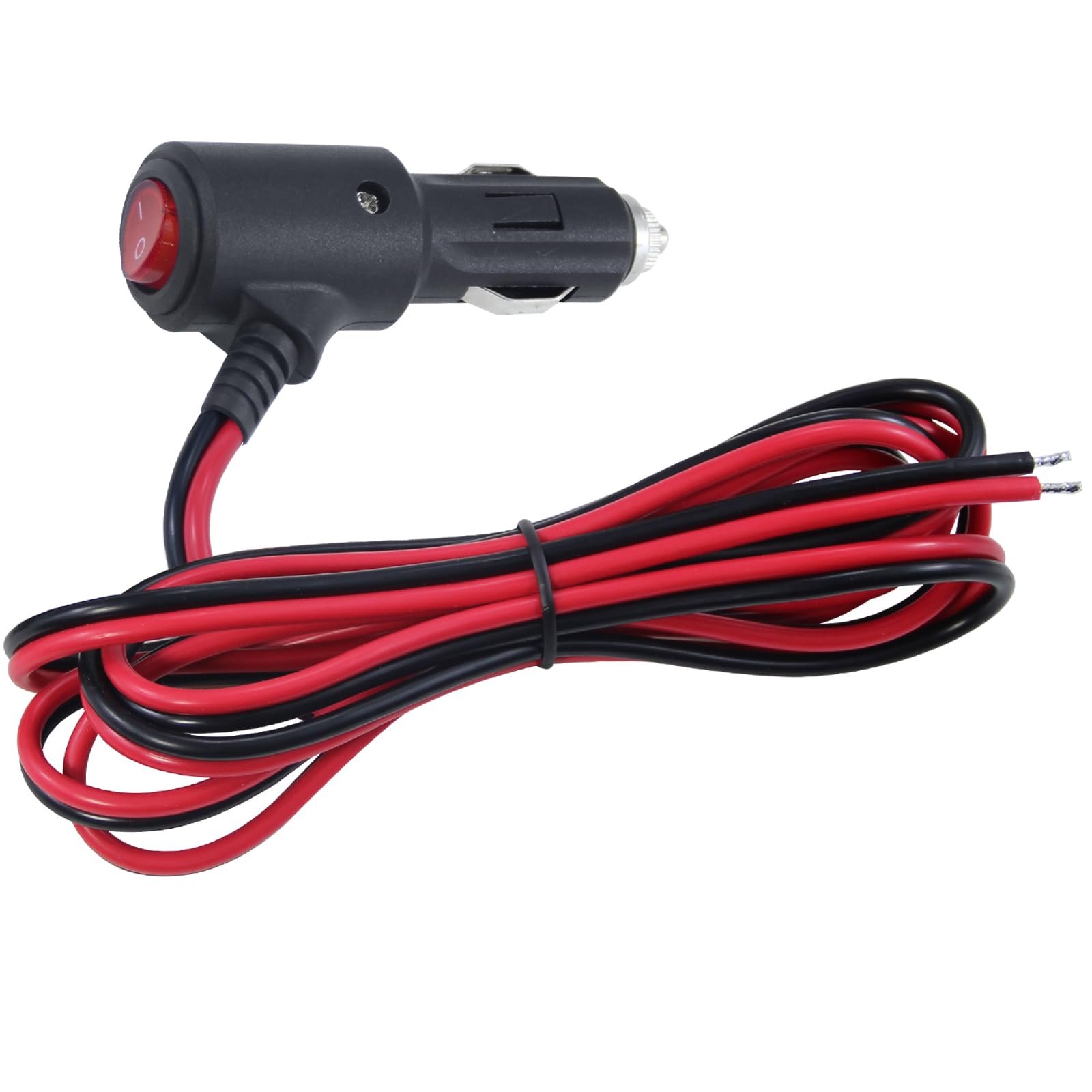 12V Cigarette Lighter Plug with On Off Switch - 6FT 16AWG Fused 15amp Male Plug Cigarette Lighter Replacement with Led Lights,12V Cigarette Lighter with Lead for Car Cooler,Cb Radio, Air Compressor