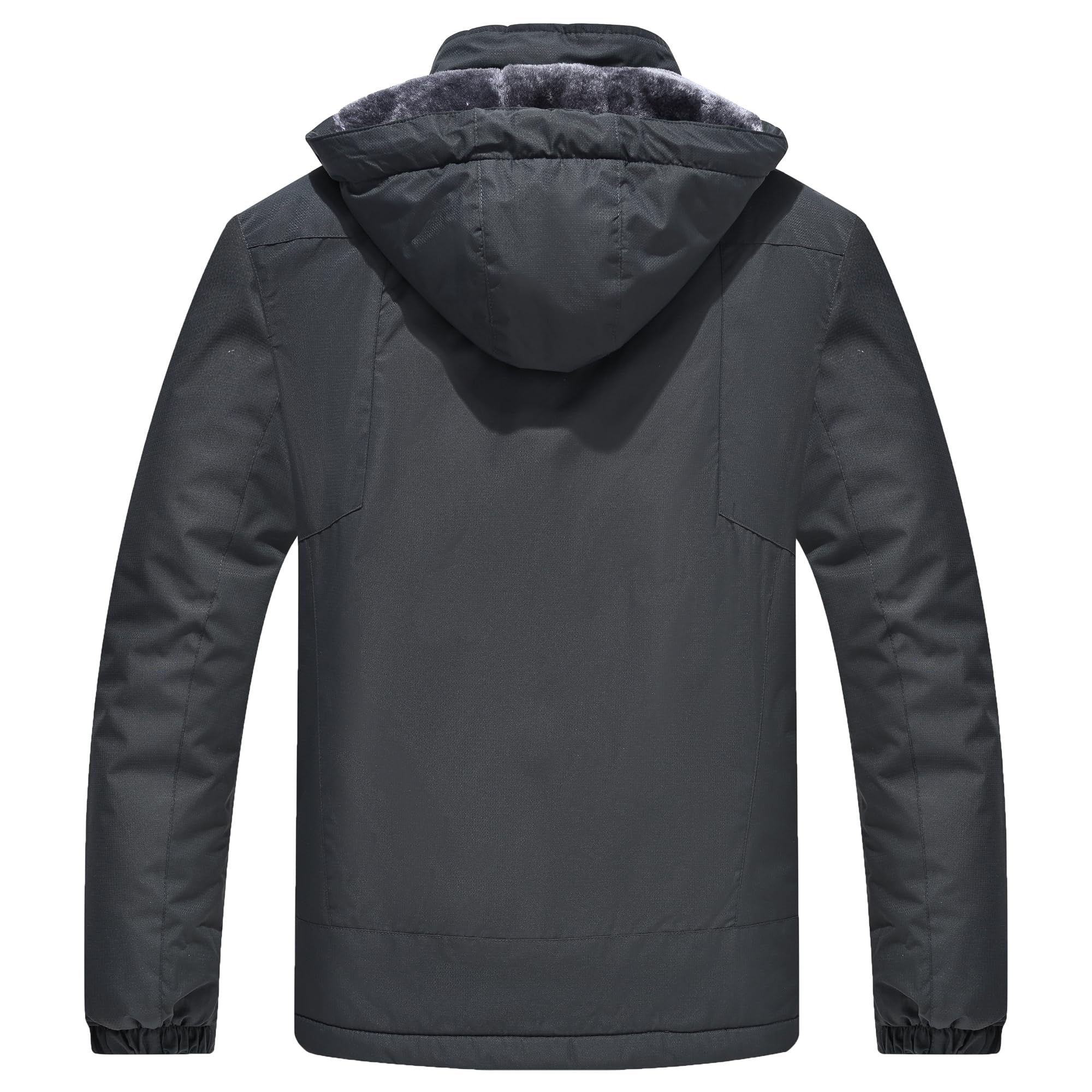 Rapoo Winter Coats for Men - Waterproof Windbreaker Jackets, Fleece Warm Snowboard Ski Coats, Dark Grey, XL