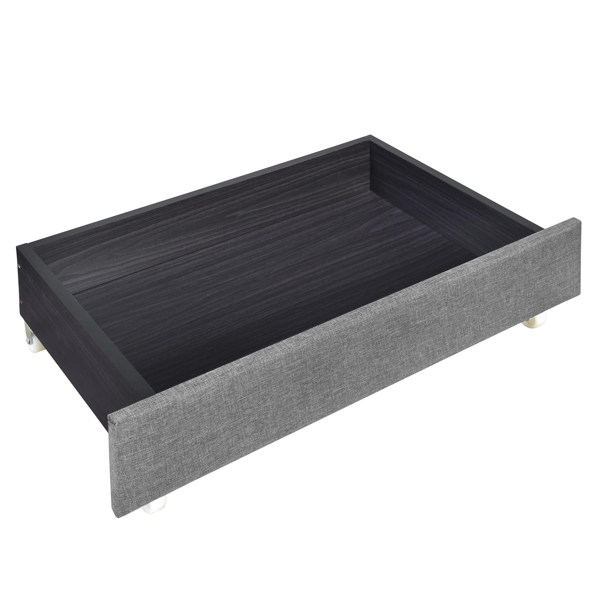 DNYN Upholstered Queen Size Platform Bed with Storage for Kids,Adults Bedroom,Linen Fabric Bedframe w/Two Drawers & Tufted Nailed Headboard,No Box Spring Needed & Space Saving Design, Gray