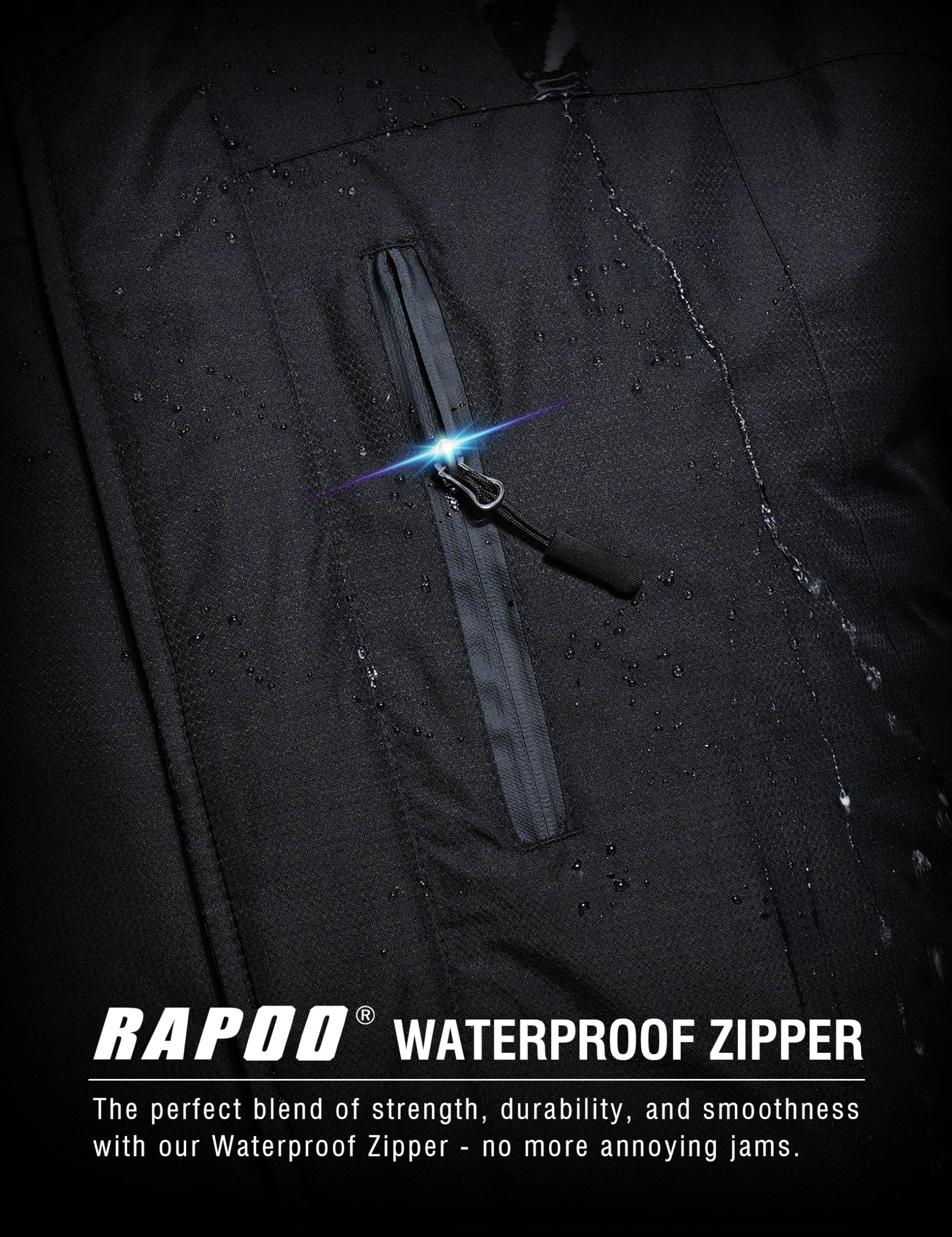 Rapoo Winter Coats for Men - Waterproof Windbreaker Jackets, Fleece Warm Snowboard Ski Coats, Dark Grey, XL