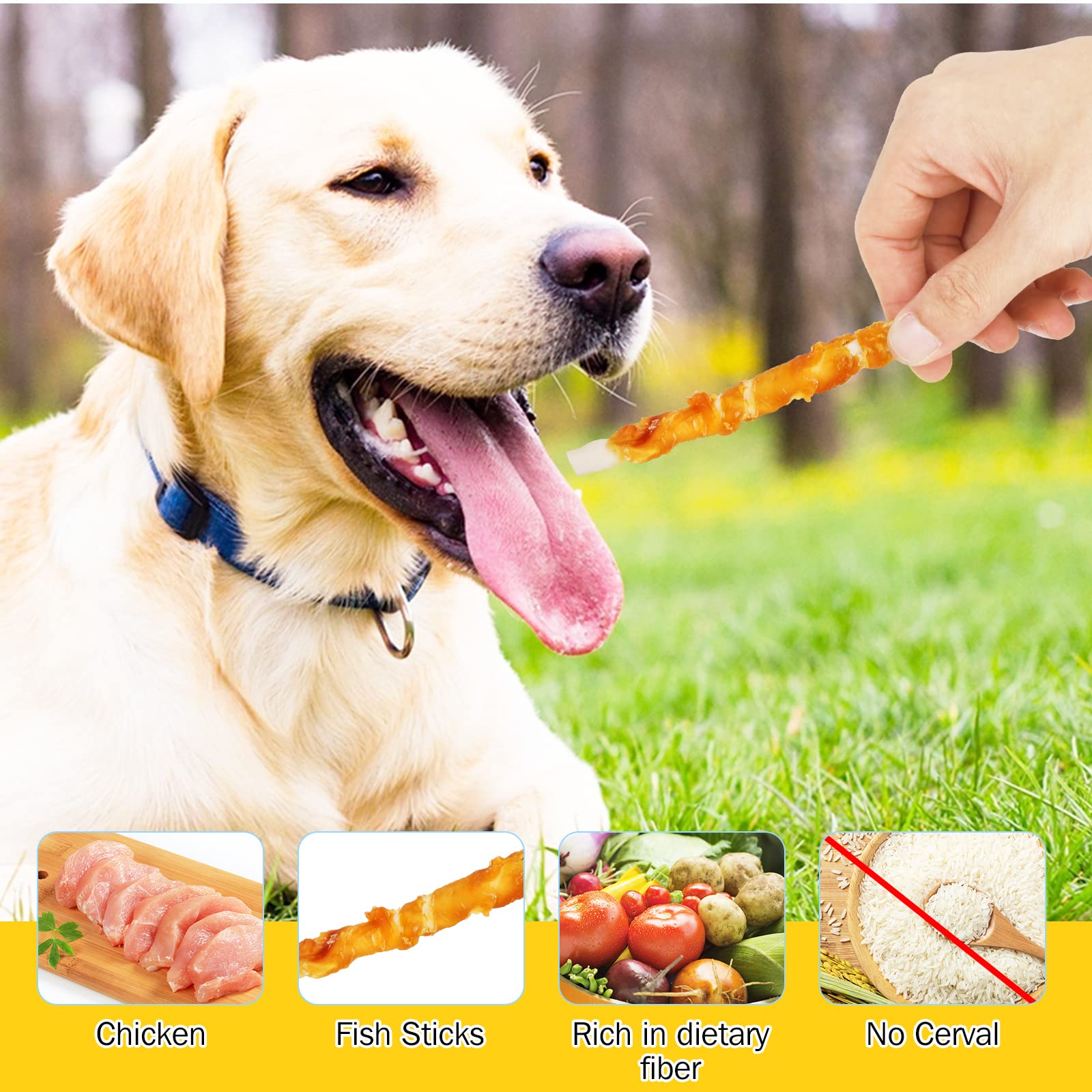 HealthyBones Chicken Breast Wrapped Natural Dog Treats for Chion and Other Small Mixed Breed Dogs, 36 Count