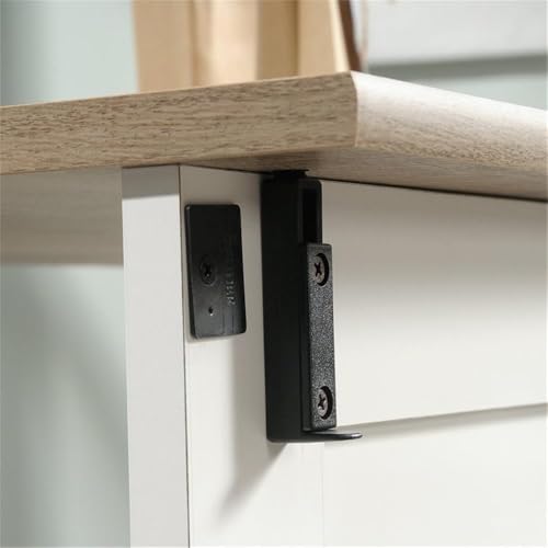 Pemberly Row Contemporary Engineered Wood Sewing Craft Table in Soft White