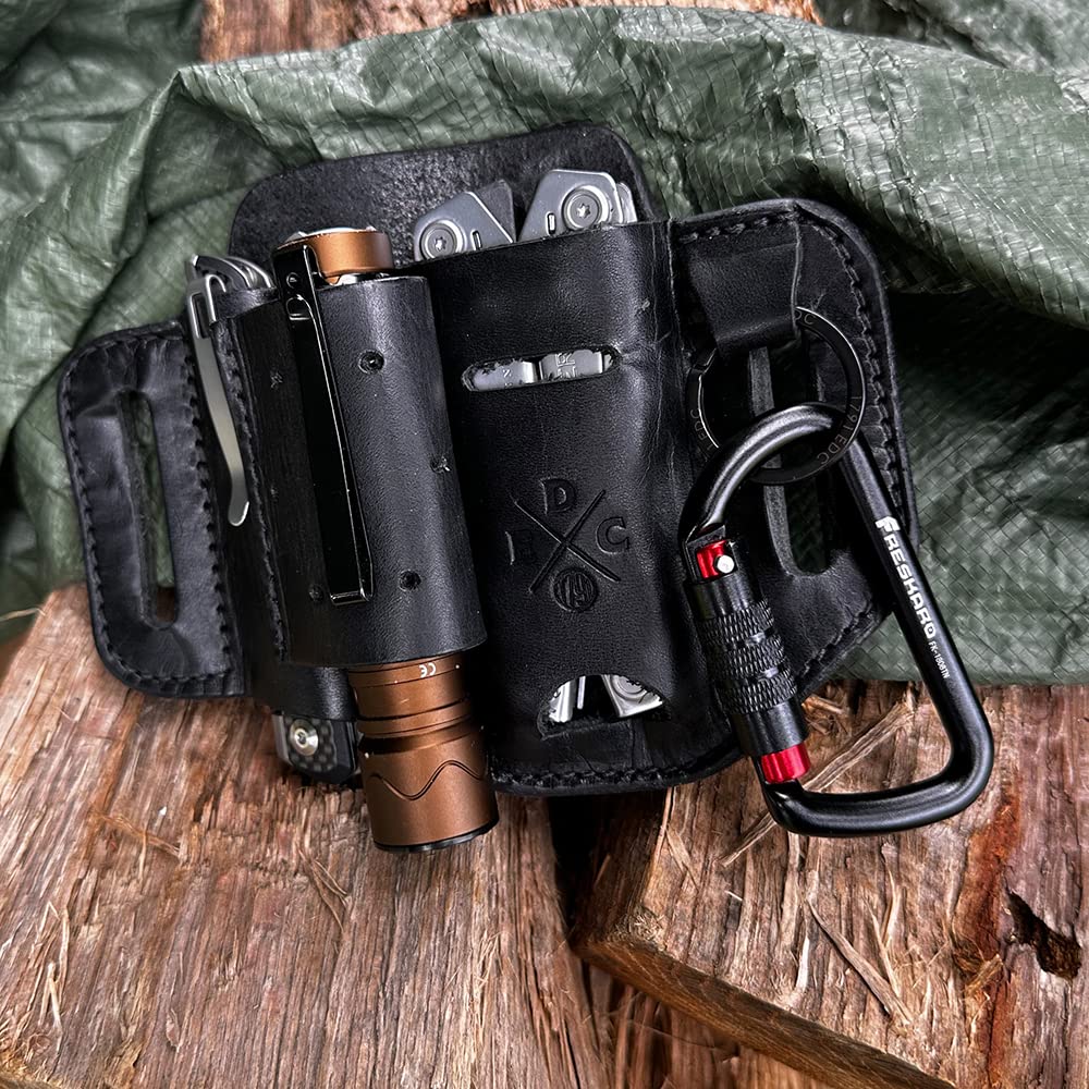 1791 EDC Multitool & Flashlight Holster, Leather EDC Organizer Belt Pouch Fits Multitool, Knife, Flashlight, Keys - Compatible with Heavy Duty Leatherman, Gerber, SOG