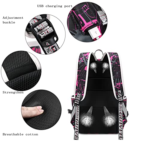 GUIVITU Kids Backpack for Girls School Bag Children Bookbag Casual Daypack with Pencil Case