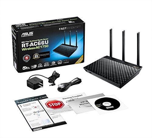 ASUS Asus dualband ac1750 b1 WiFi 4port gigabit Router rt-ac66ucertifiedĀ , 3.4 Ounce (Renewed)