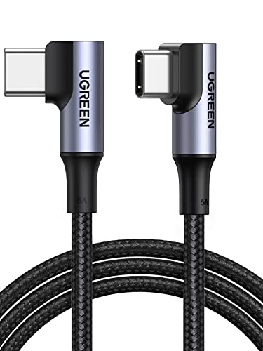 UGREEN 100W USB C Cable 90 Degree PD3.0 Fast Charging Compatible with MacBook Pro 2022, iPad Pro 2022, Elitebook, Dell XPS/Inspiron, Samsung Galaxy S23/S22/Z Fold, Pixel, Switch, etc. 3.3FT
