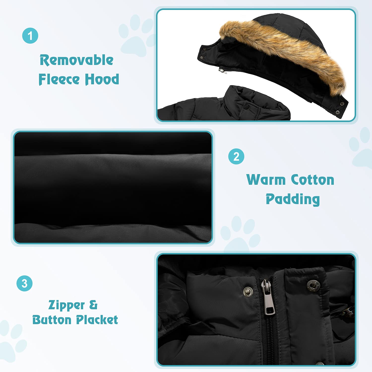 FARVALUE Boy Winter Coat Warm Quilted Puffer Water Resistant Parka Jacket with Detachable Fur Hood for Big Boys Black 10-11 Years