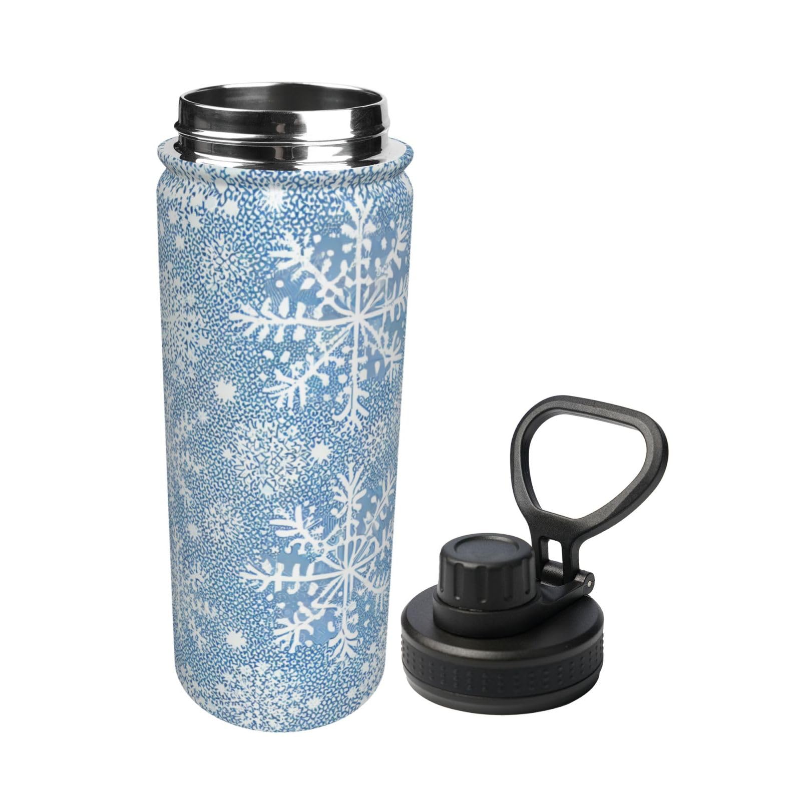 OOZ Blue and pink geometric pattern pattern 18 oz Sports Insulated Kettle Stainless Steel Water Bottles For Running Hiking Cycling Climbing,Blue and pink
