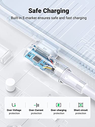 UGREEN 100W USB C Cable 90 Degree PD3.0 Fast Charging Compatible with MacBook Pro 2022, iPad Pro 2022, Elitebook, Dell XPS/Inspiron, Samsung Galaxy S23/S22/Z Fold, Pixel, Switch, etc. 3.3FT