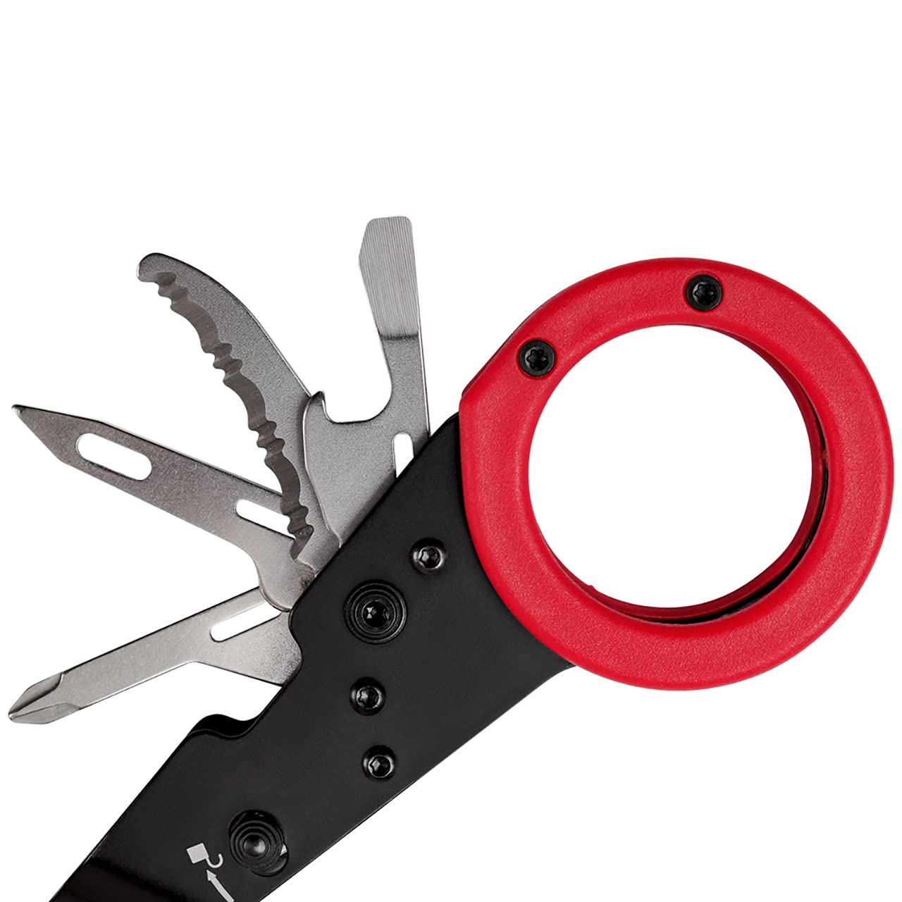 SOG ParaShears Lightweight Backcountry Stainless Steel Multi-Tool, 11 Tools Compound Leverage Technology, Red