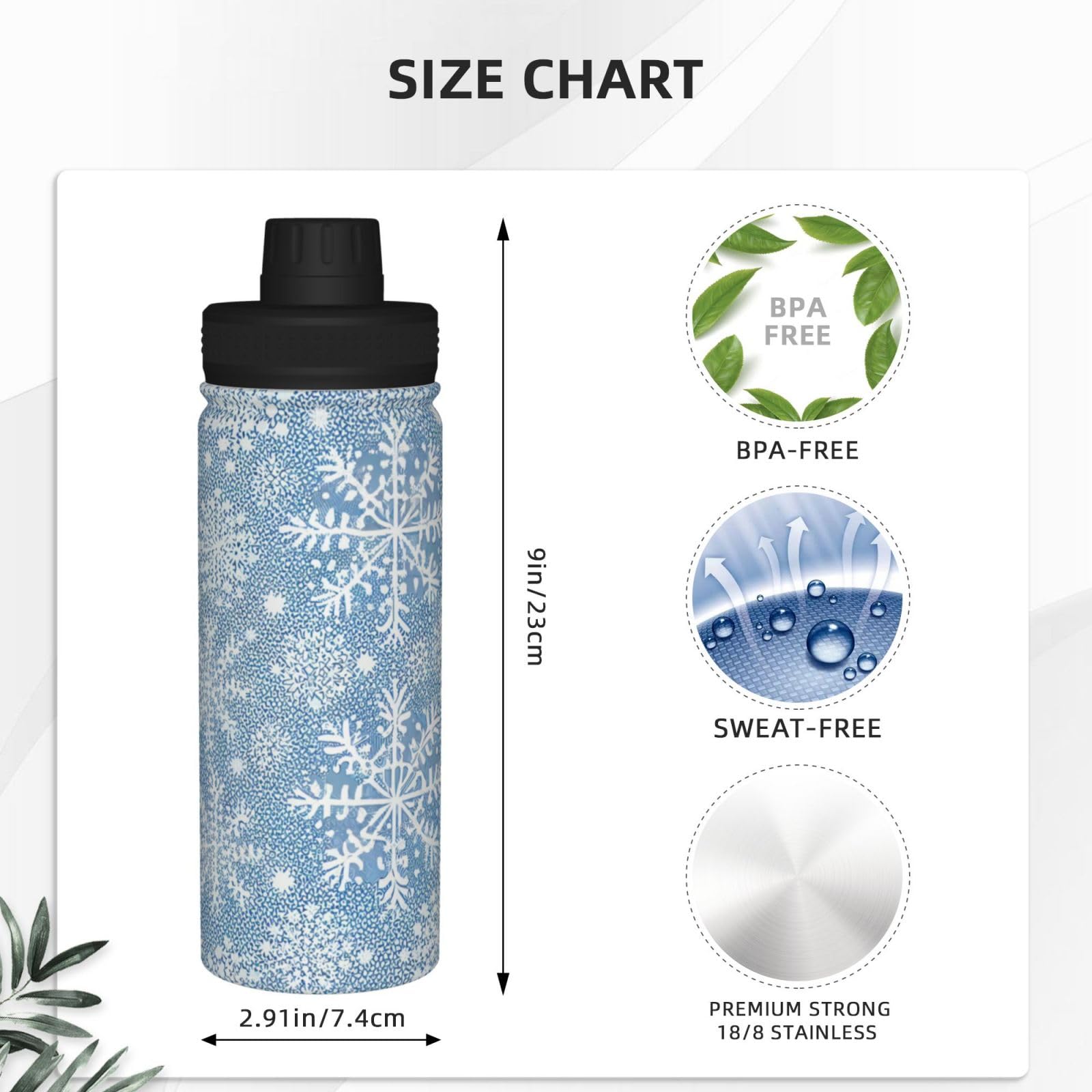OOZ Blue and pink geometric pattern pattern 18 oz Sports Insulated Kettle Stainless Steel Water Bottles For Running Hiking Cycling Climbing,Blue and pink