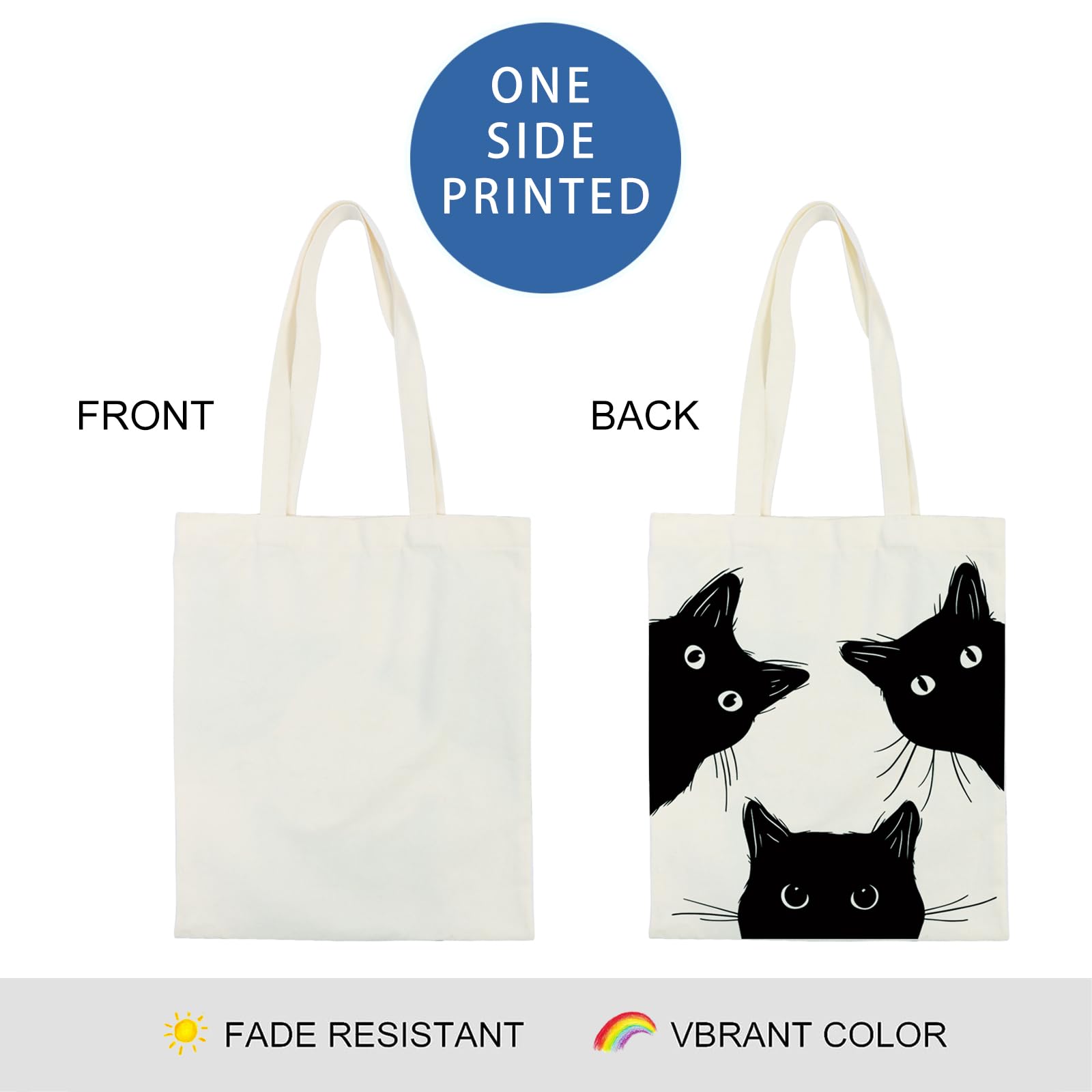 cmegke Cat Tote - Aesthetic Canvas Tote for Women, Perfect for Gifts, Reusable Grocery Bags