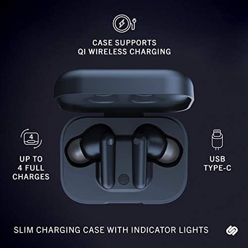 Urbanista London True Wireless Earbuds Headphones with Active Noise Cancelling, 25 Hours Playtime, Touch Controls & 6 Microphones for Clear Calling, Bluetooth 5.0 Earphones, Blue
