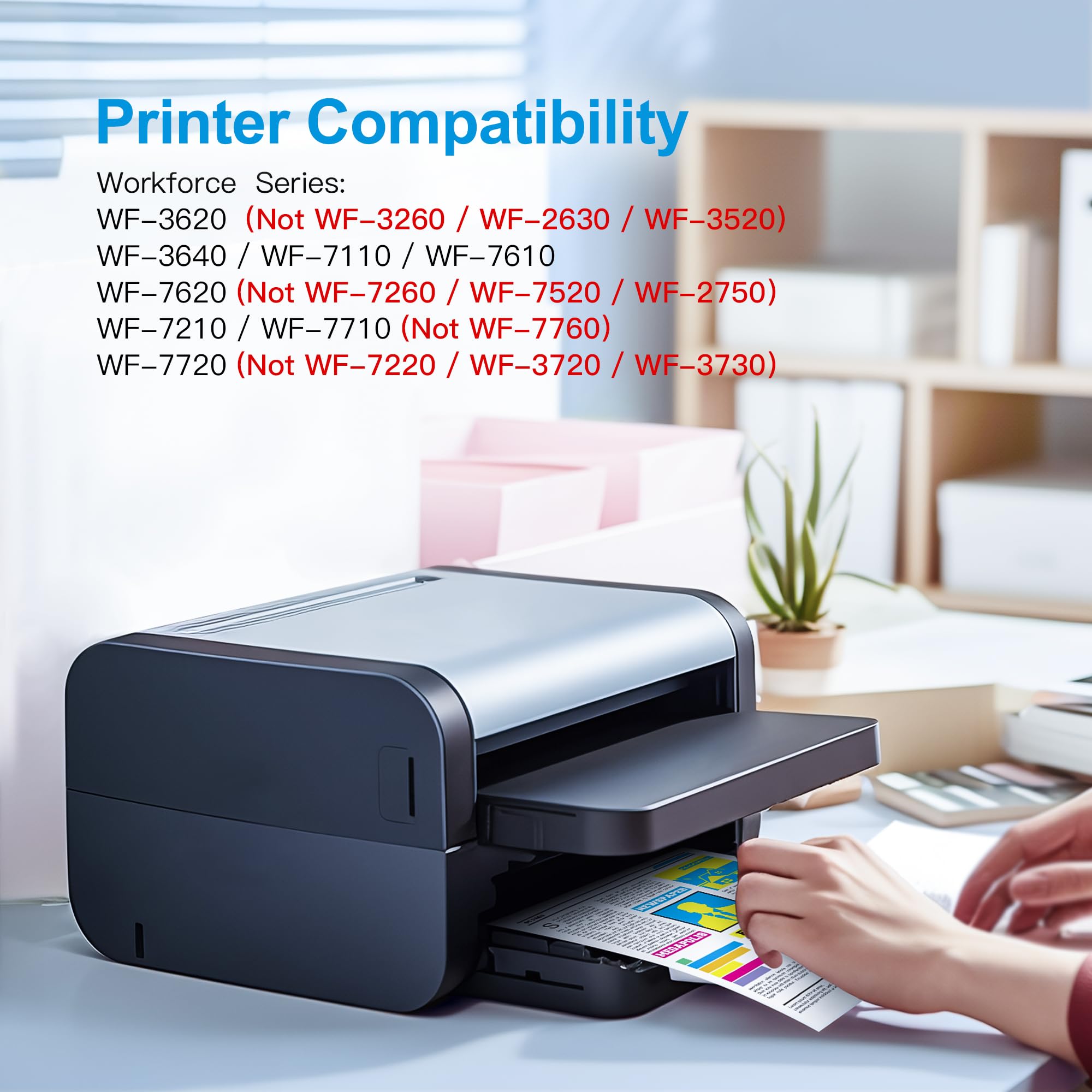 Uniwork Remanufactured Ink Cartridge Replacement for Epson 252XL Ink Cartridges Combo Pack 252 XL T252XL Compatible with Workforce WF-3640 WF-3620 WF-7110 WF-7710 WF-7720 WF-7620 Printer (8 Pack)