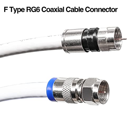 Taiss Coax Cable Crimper Tool Kit,Coaxial Cable Stripper,coax cable crimper,with 20 PCS F Style RG6 Compression connectors,RG6 Coaxial Cable Compression Tool Kit