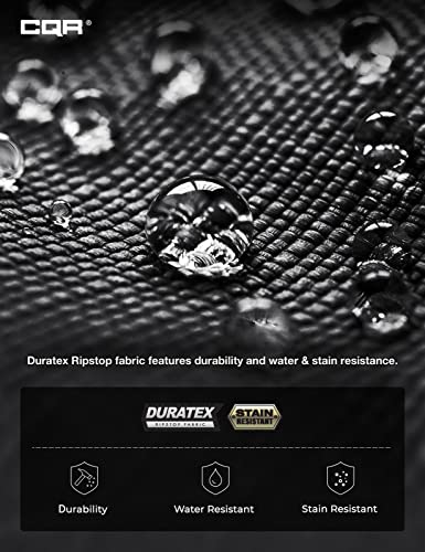 CQR Men's Tactical Pants, Water Resistant Ripstop Cargo Pants, Lightweight EDC Work Hiking Pants, Outdoor Apparel, Duratex Black, 46W x 30L