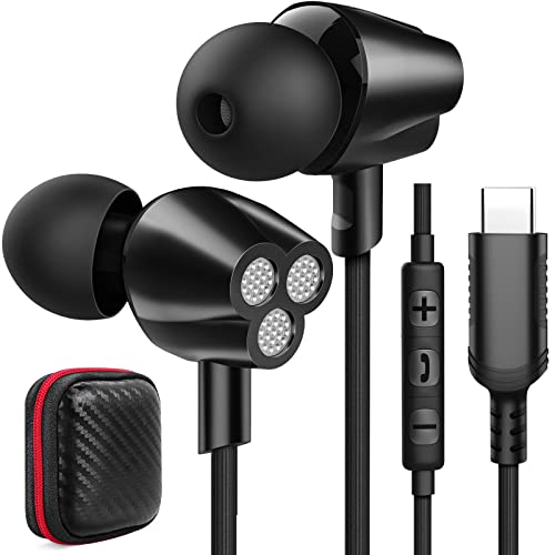 COOYA USB C Headphones Type C Wired Earbuds for Samsung S23 S22 Ultra S21 S20 Galaxy Note 20 DAC Bass Stereo Headsets with Microphone for iPad Pro Air 4 5th in-Ear Earphones for Pixel 7 6 OnePlus 9 10