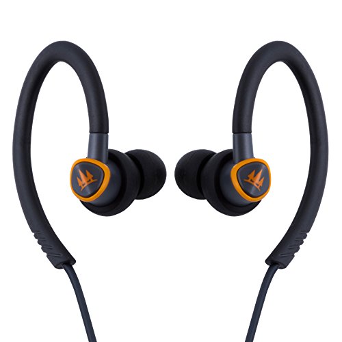 EcoSurvivor IPX4 Sweat Resistant Earbuds with Mic, in-Line Controller, Flexible Ear Loops, 3 Silicone Gel Cushions, Premium Sound Quality, Great in-Ear Headphones, Outdoors, 37602, Gray