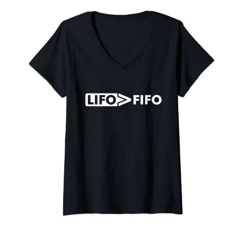 Womens LIFO > FIFO Accountant Controller CPA Bookkeeper Funny Cute V-Neck T-Shirt