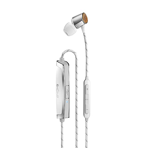 House of Marley Uplift 2 Wireless: Wireless Earphones with Microphone, Bluetooth Connectivity, 10 Hours of Playtime, and Sustainable Materials (Silver)