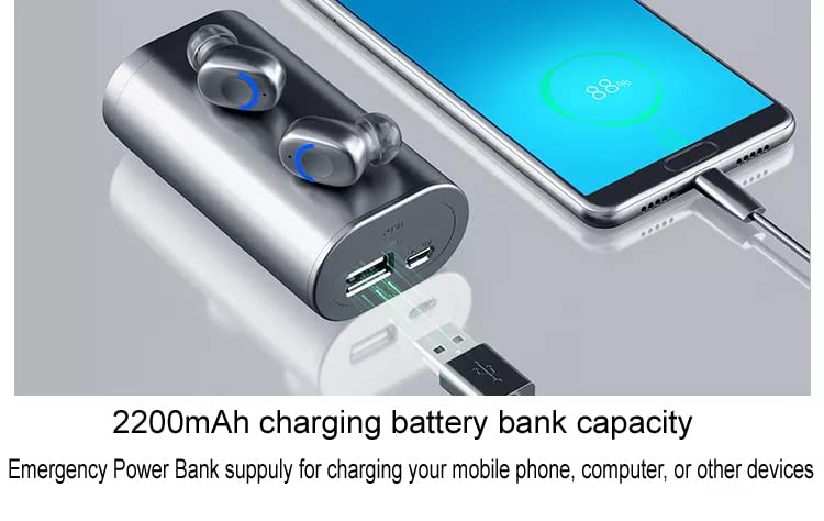 Bluetooth-Earphones-Earbuds/Noise-Canceling/Power-Bank-Mobile-Phone-Charger, in Black Color (ST-EB-1-BLK)