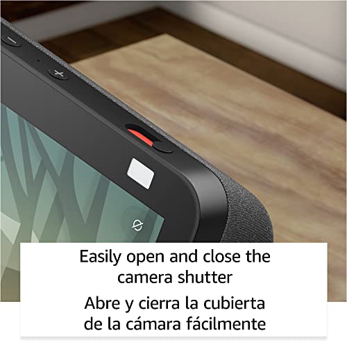 Echo Show 8 (2nd Gen, 2021 release) | International Version with US Power Adaptor | HD smart display with Alexa and 13 MP camera | Charcoal