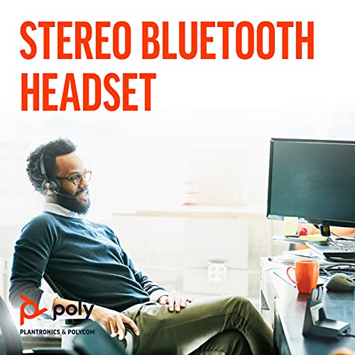 Poly - Voyager Focus 2 Office USB-A (Plantronics) - Bluetooth Stereo Headset with Boom Mic - USB-A PC/Mac/Desk Phone Compatible - Active Noise Canceling - Works with Teams (Certified), Zoom & More