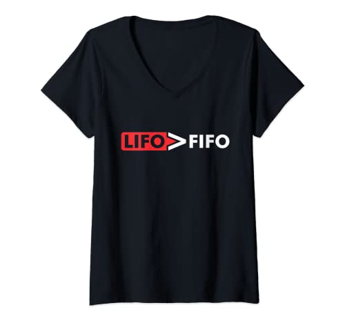 Womens LIFO > FIFO Accountant Controller CPA Bookkeeper Funny Cute V-Neck T-Shirt