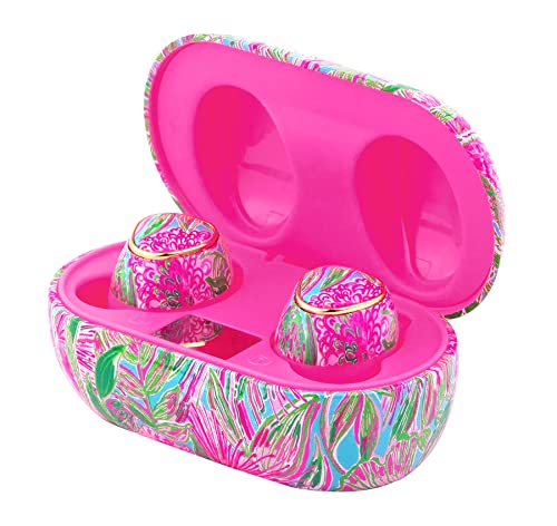 Lilly Pulitzer Bluetooth Earbuds with Protective Charging Case, Wireless Headphones, Coming in Hot