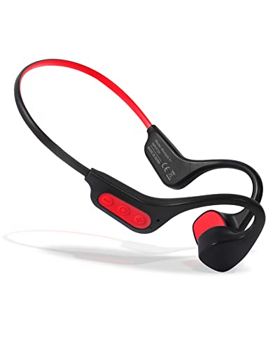 maonple Bone Conduction Headphones, Open-Ear Bluetooth 5.3 Sport Earphones IP56 Waterproof Sweatproof Wireless Headset with Microphone for Workout Running Gym Cycling X1