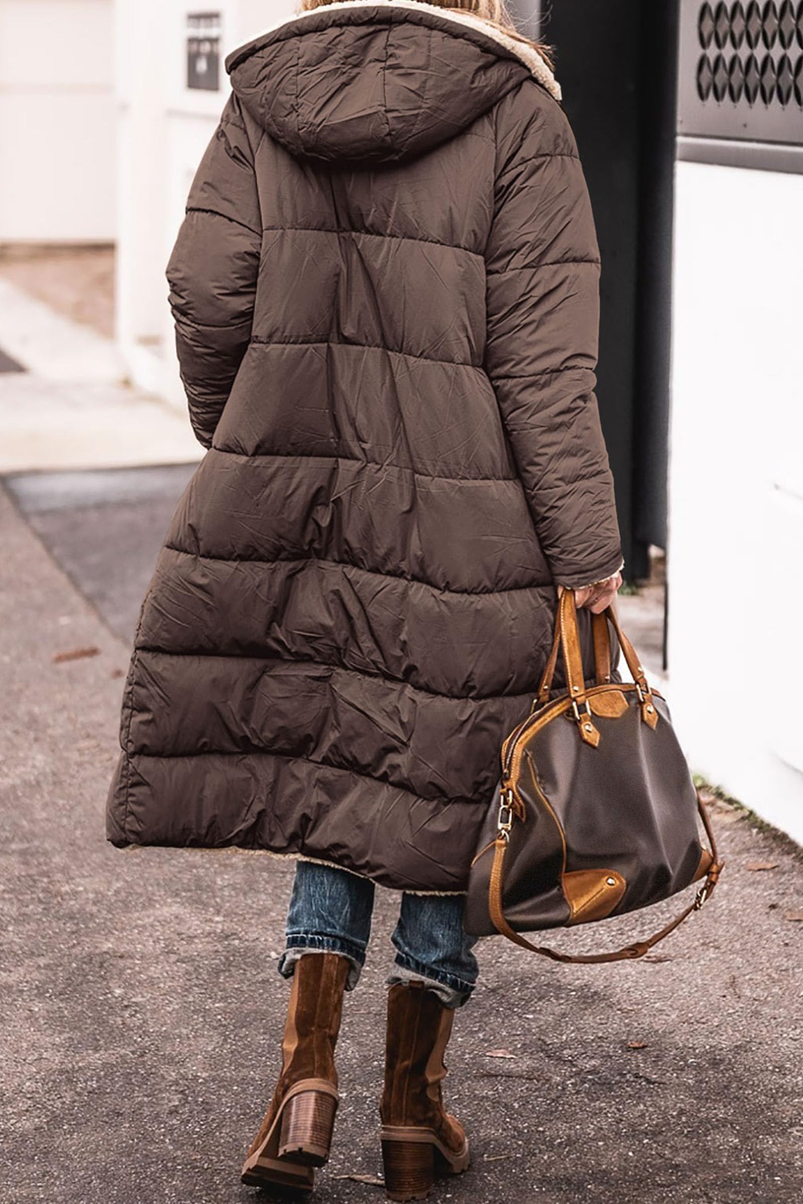 PRETTYGARDEN Winter Jackets For Women 2025 Fashion Reversible Full Zip Fleece Long Coats Outerwear (Dark Coffee,Medium)