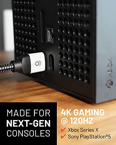 ECHOGEAR HDMI Cables - 8 Foot Certified Ultra High Speed Cable with Flexible Braided Jacket - Get 4k @ 120Hz On PS5 & Xbox Series X - Supports 8k, HDR, eArc, Dolby Vision, & More