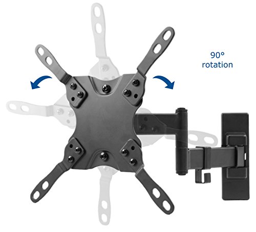 VIVO Full Motion TV Wall Mount for 13 to 42 inch Flat Plasma Screens, VESA Bracket Stand with Tilt and Swivel, Black, MOUNT-VW06