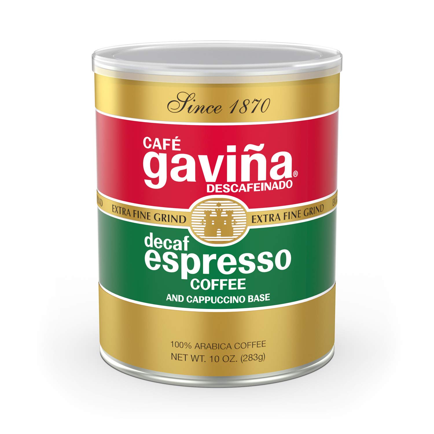Cafe Gavina Decaf Espresso Roast Extra Fine Ground Coffee, 100% Arabica, 10-Ounce Can