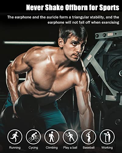 maonple Bone Conduction Headphones, Open-Ear Bluetooth 5.3 Sport Earphones IP56 Waterproof Sweatproof Wireless Headset with Microphone for Workout Running Gym Cycling X1