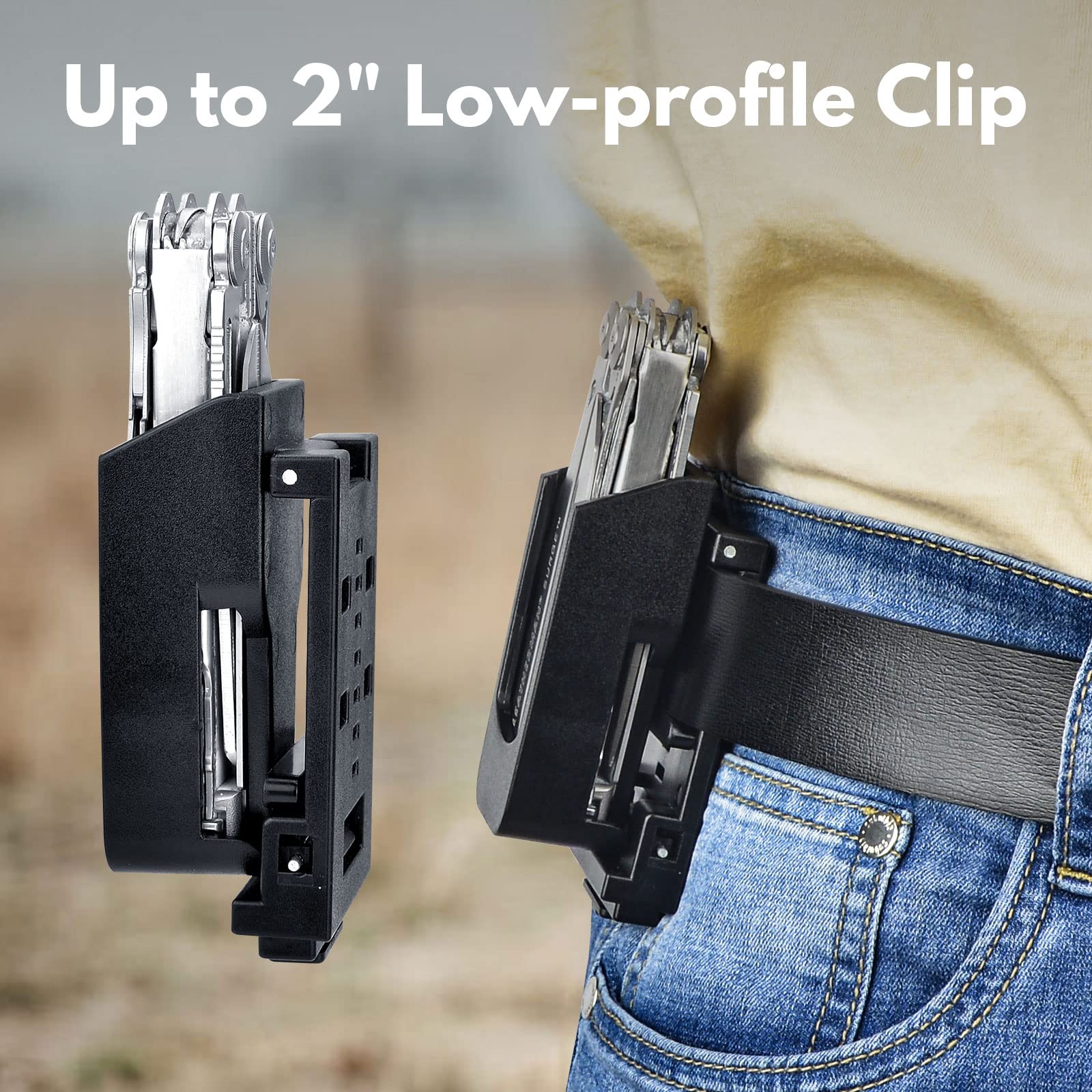 Healvaluefit Heavy Duty Sheath for LEATHERMAN Surge, EDC Belt Holster for Surge, Surge Case with Adjustable and Low-Profile Clip, Accessories for LEATHERMAN Surge