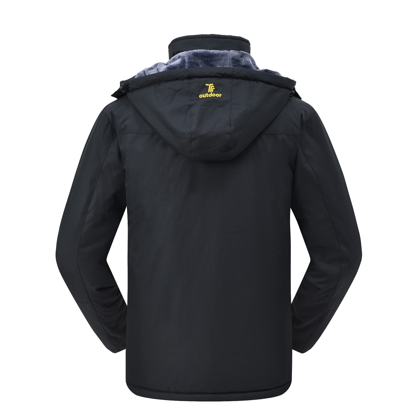 BASUDAM Men's Winter Coat Fleece Lined Waterproof Parka Shell Insulated Snow Ski Jacket Black XL