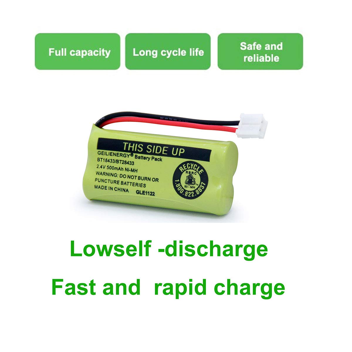 BT18433 BT28433 BT184342 BT284342 BT183348 BT283348 BT-1011 Replacement Battery Compatible for Phone CS6209 CS6219 CS6229 DS6151 89-1330-01-00 CPH-515D(Pack of 3)