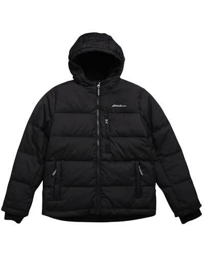 Eddie Bauer Boys' Winter Jacket - Heavyweight Quilted Down Jacket - Insulated Hooded Outerwear Coat for Boys (5-16), Size 7-8, Black
