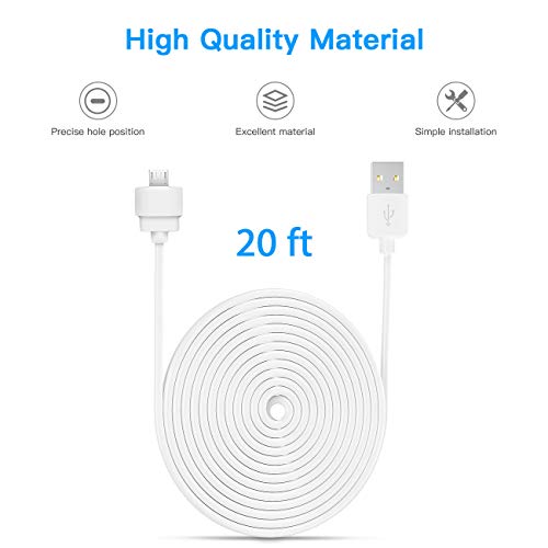 20ft/6m Power Extension USB Cable for Blink Mini, Charger Cable Compatible with Blink Mini Indoor Plug-in Camera Extension Cable(Blink Mini is not Included)