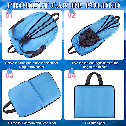 Reginary 24 Pcs Backpack 17" Backpacks Foldable Lightweight Bookbags Student Outdoor Travel School Book Bag with Storage Bag (Blue)