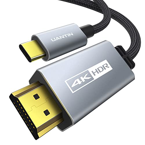 UANTIN USB-C to HDMI Cable 4K@60Hz [Braided, High Speed] 6.6FT Type C to HDMI Cord Thunderbolt 3/4 Compatible with MacBook Pro/Air,iMac,New iPad,XPS,Galaxy S21/S20,Surface and More