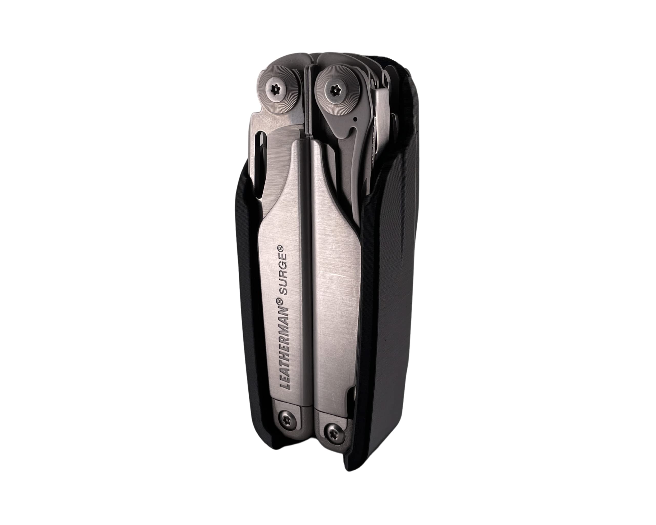 HoldMyGear Surge Multi-Tool Sheath, 1.5'' Belt Clip, Compatible with Leatherman Surge, Black Regular thermoplastic, 3D Printed